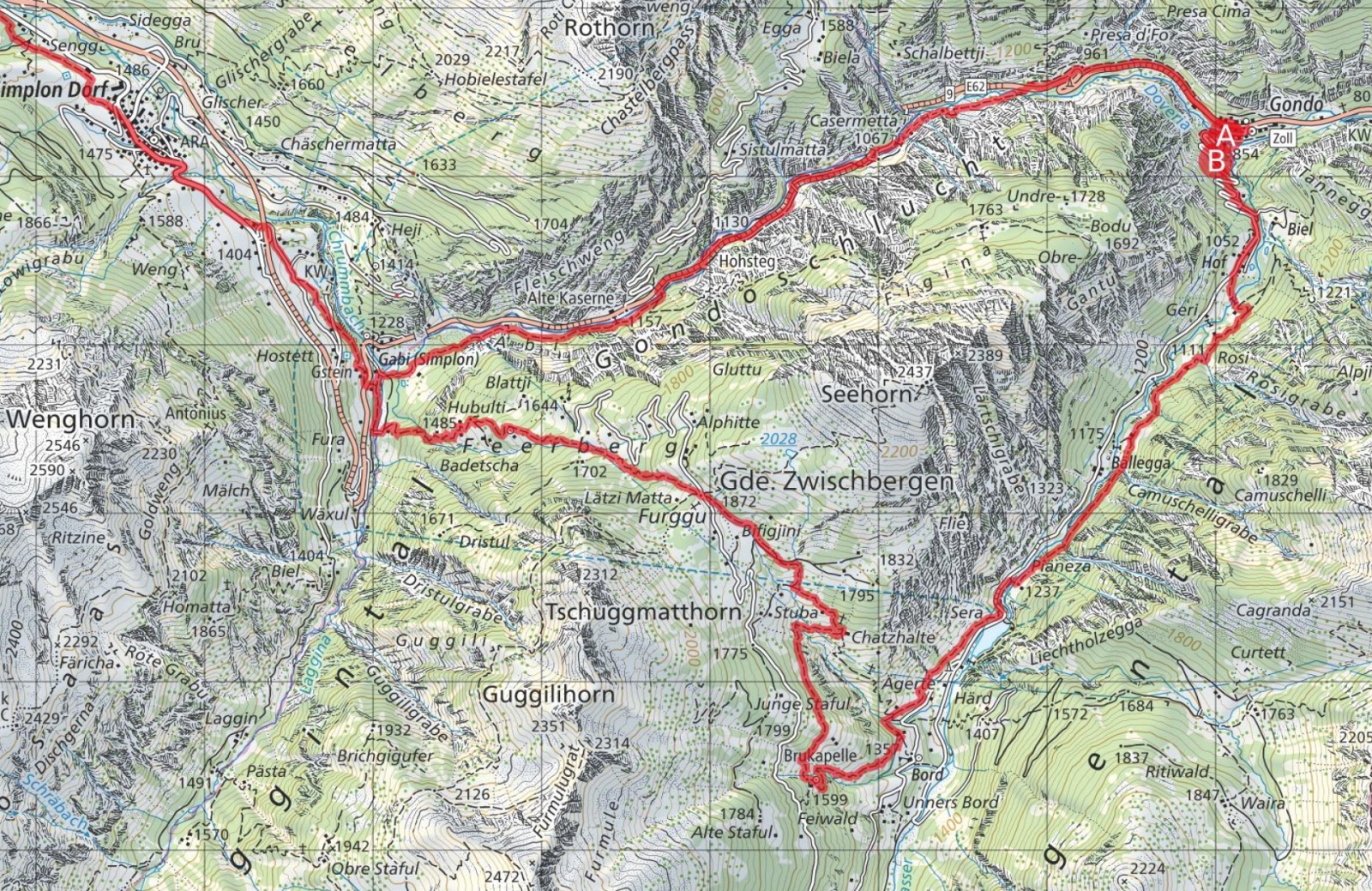 Parcours du marathon de Gondo | phpComasy